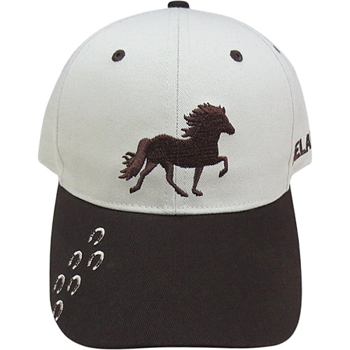 Cap Beige w embr. Icelandic horse on capand screen – Shopicelandic