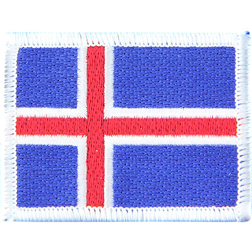 Embraided badge Flag white outline – Shopicelandic